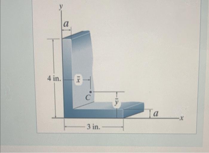 Solved a=0.9inLocate the centroid xˉ of the cross-sectional | Chegg.com