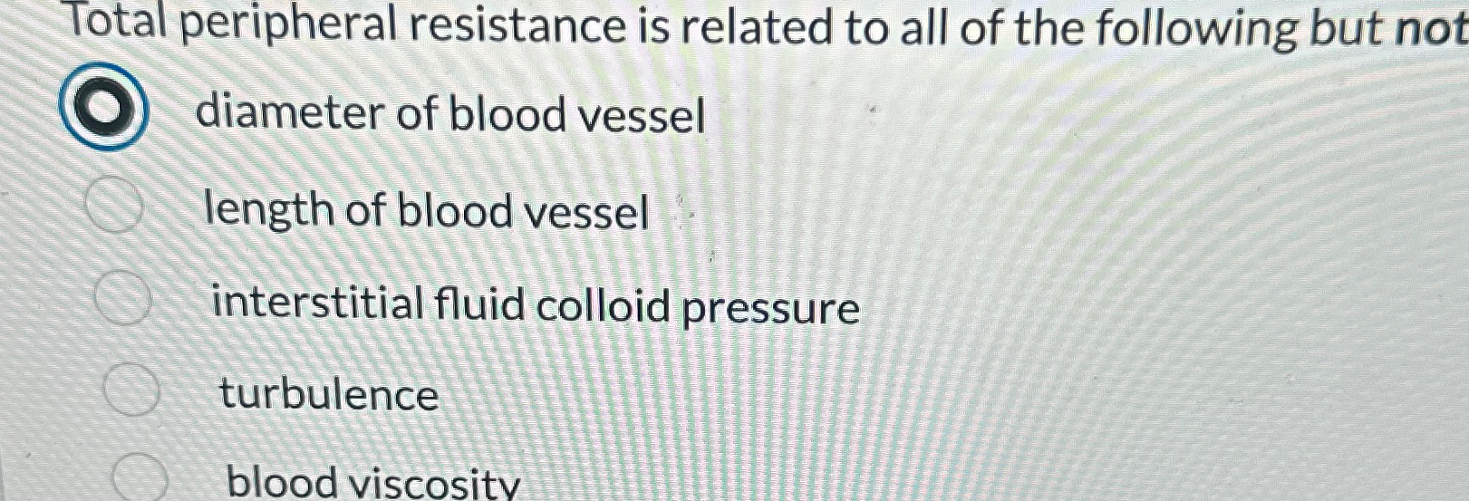 Solved Total peripheral resistance is related to all of the | Chegg.com