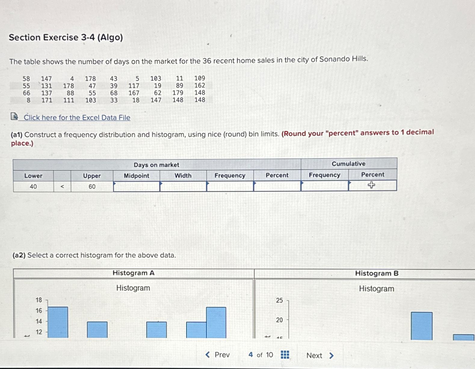 Section Exercise 3-4 (Algo)The table shows the number | Chegg.com