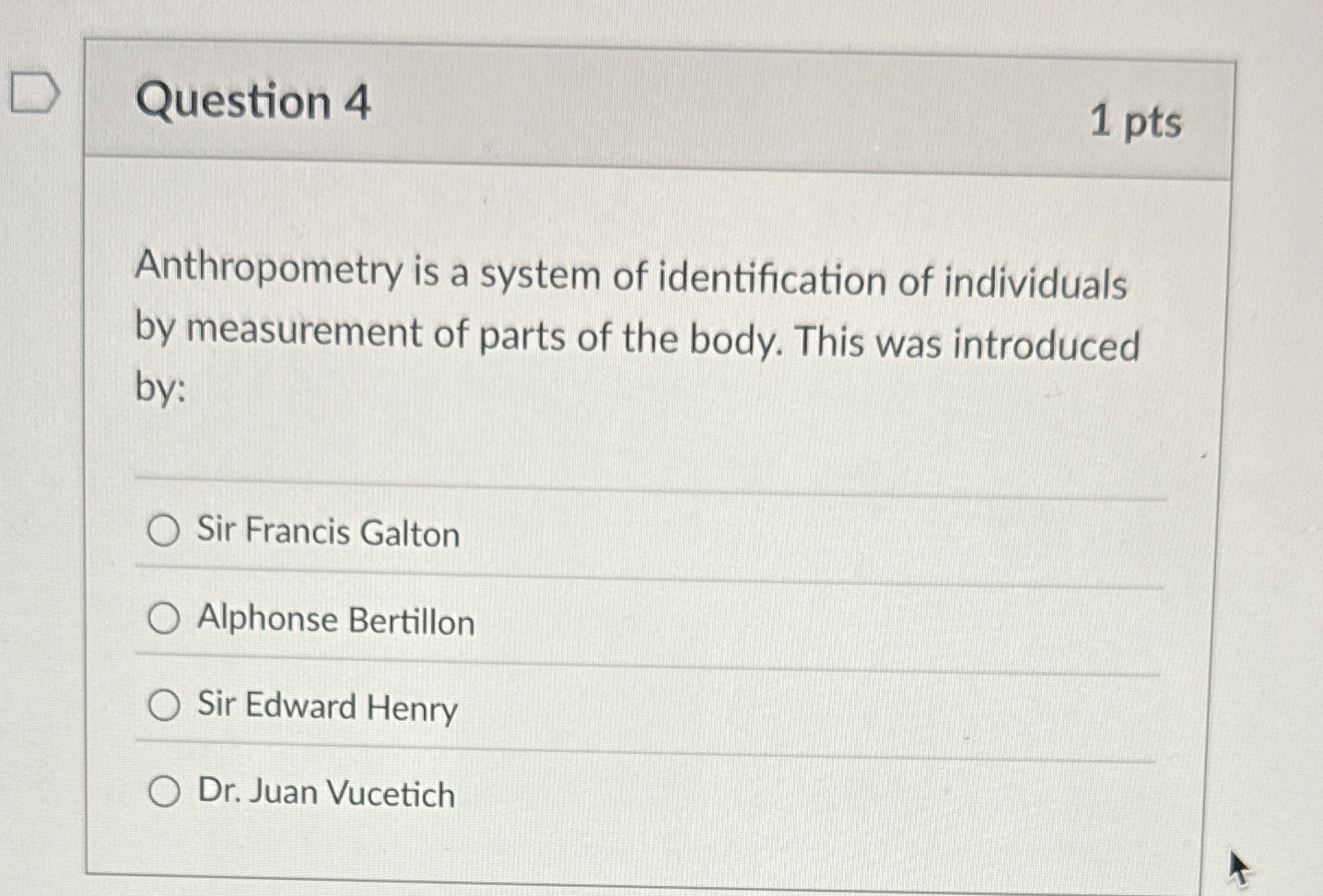 Solved Question 41 ﻿ptsAnthropometry is a system of | Chegg.com