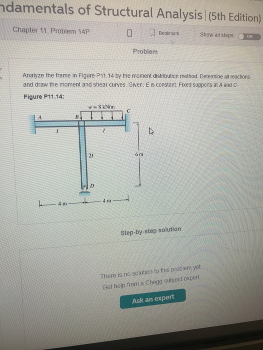 Solved ndamentals of Structural Analysis |(5th Edition) O | Chegg.com