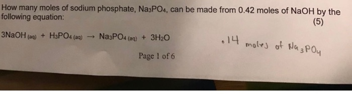 Solved How many moles of sodium phosphate, Na3PO4, can be | Chegg.com