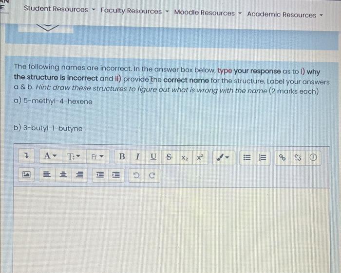 Solved The following names are incorrect. In the answer box | Chegg.com