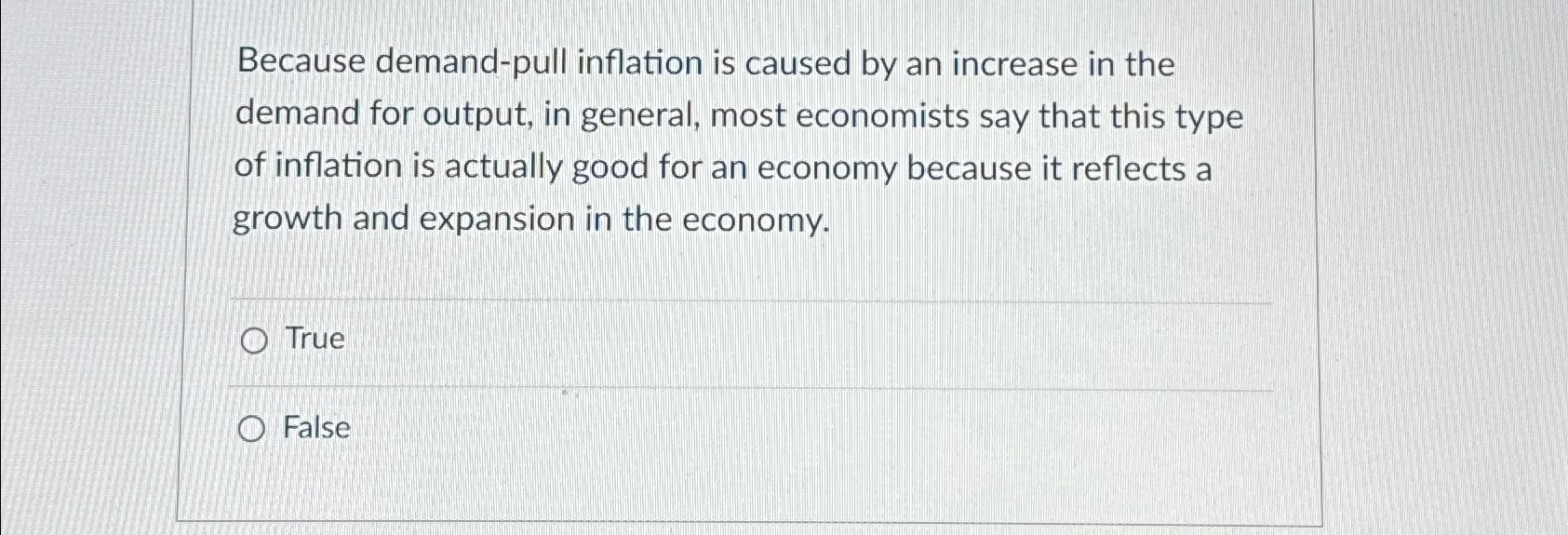 Solved Because demand-pull inflation is caused by an | Chegg.com
