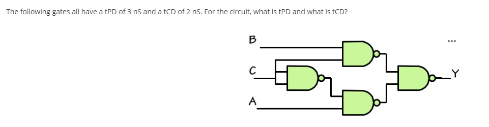 Solved The following gates all have a tPD of 3nS ﻿and a tCD | Chegg.com