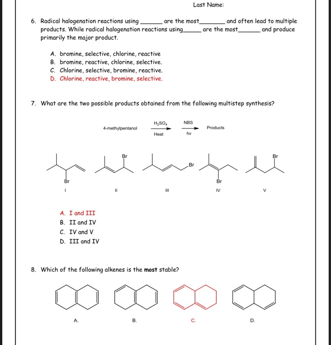 Solved 4. A possible reaction of ethane with chlorine in | Chegg.com