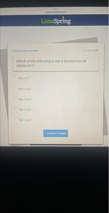 Solved Which of the following is not a function for all | Chegg.com