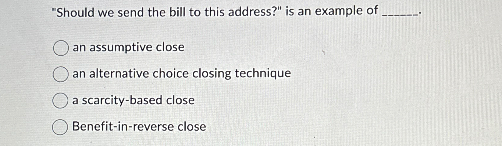 Solved "Should we send the bill to this address?" is an | Chegg.com