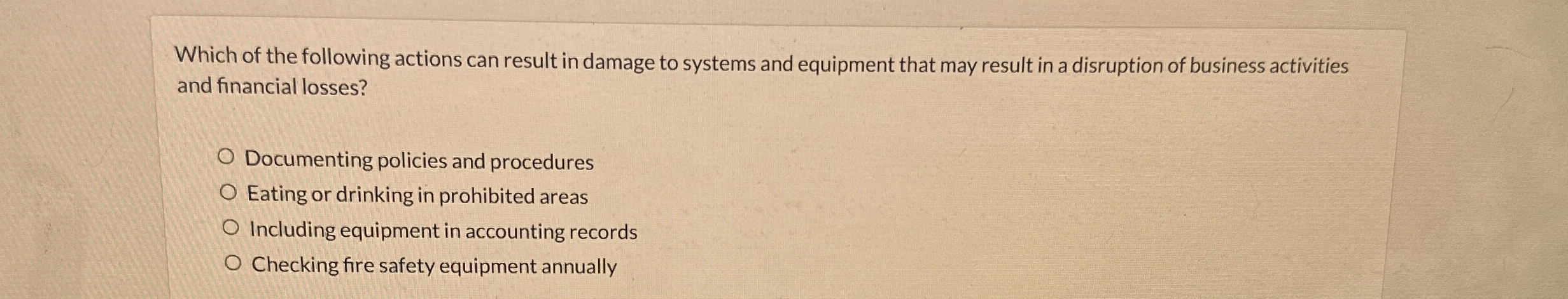 Solved Which of the following actions can result in damage | Chegg.com