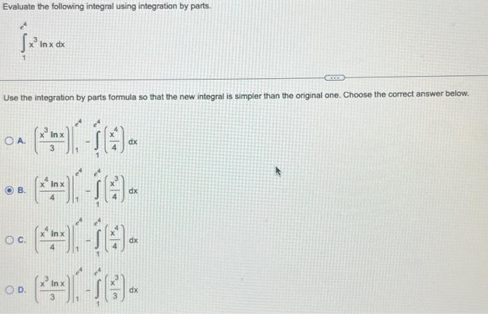 Solved Evaluate the following integral using integration by | Chegg.com