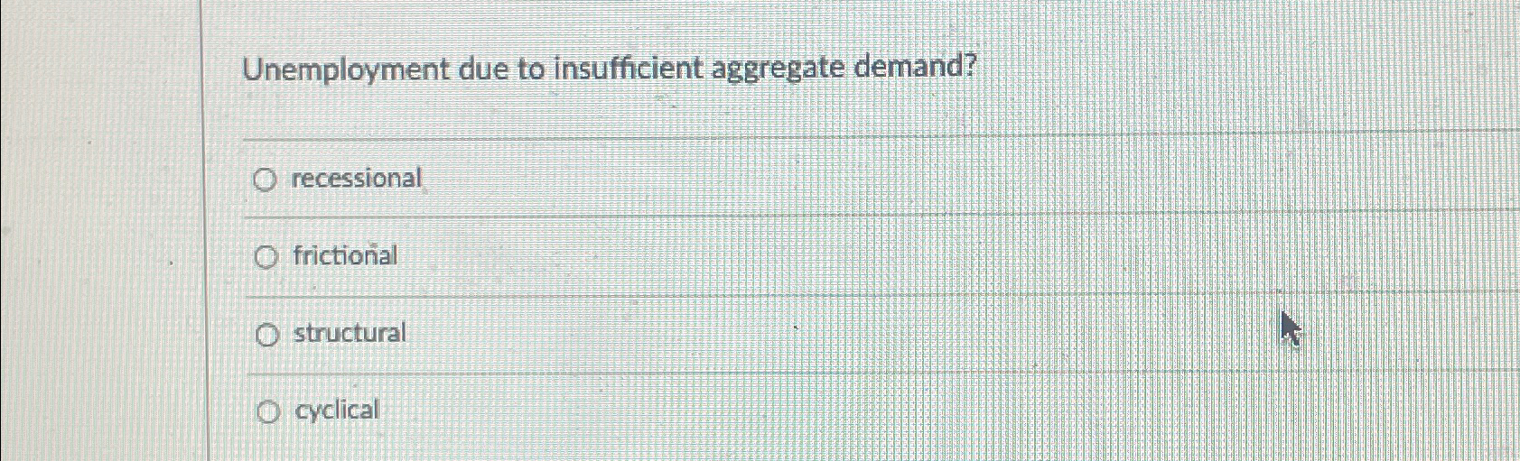 Solved Unemployment due to insufficient aggregate | Chegg.com