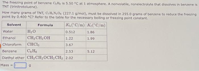 Solved The boiling point of benzene CnH6 is 80.10∘C at 1 | Chegg.com