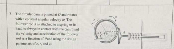 Solved 3. The circular cam is pinned at O and rotates with a | Chegg.com