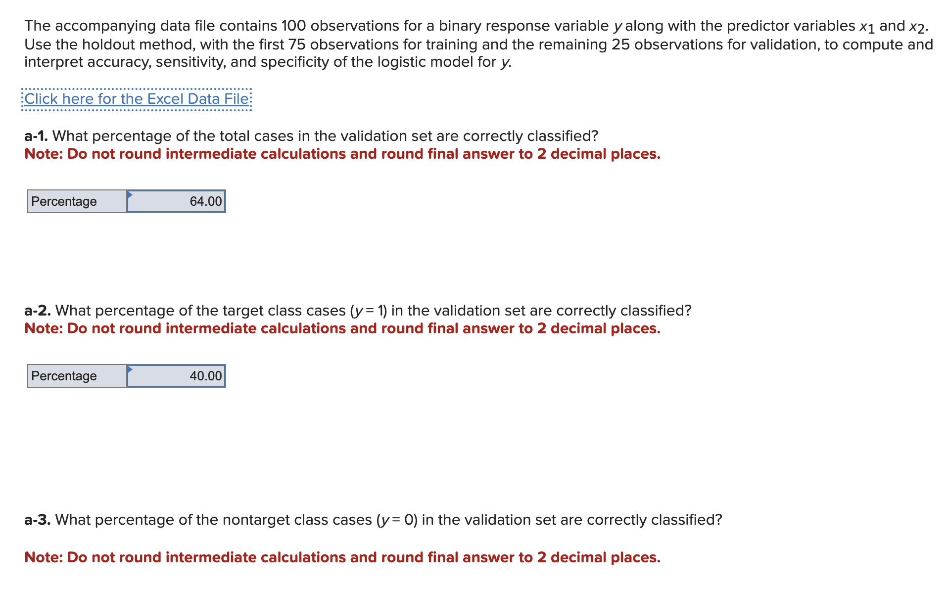 Solved The accompanying data file contains 100 ﻿observations | Chegg.com