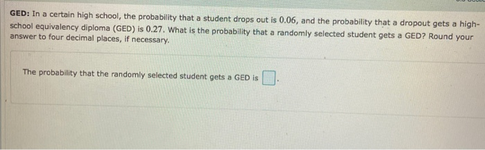 Solved GED: In a certain high school, the probability that a | Chegg.com