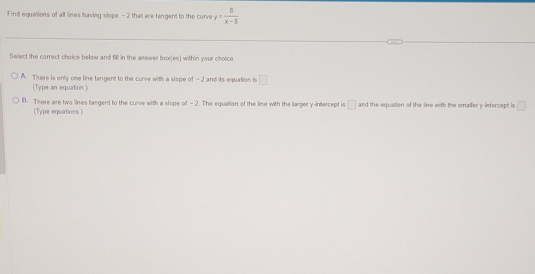 Solved Find equations of all lines having slope -2 that are | Chegg.com