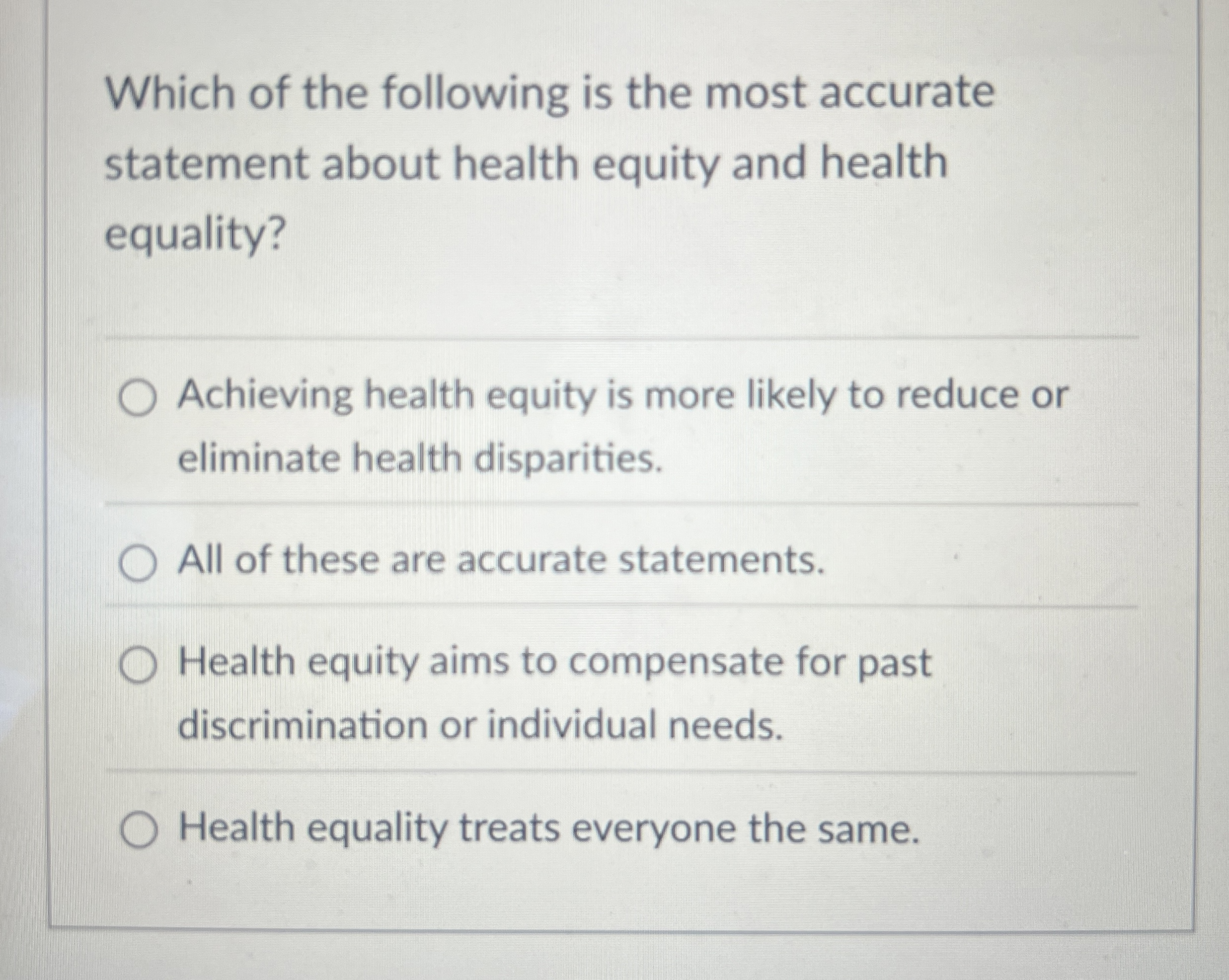 Solved Which of the following is the most accuratestatement | Chegg.com