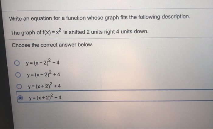 Solved Write an equation for a function whose graph fits the | Chegg.com