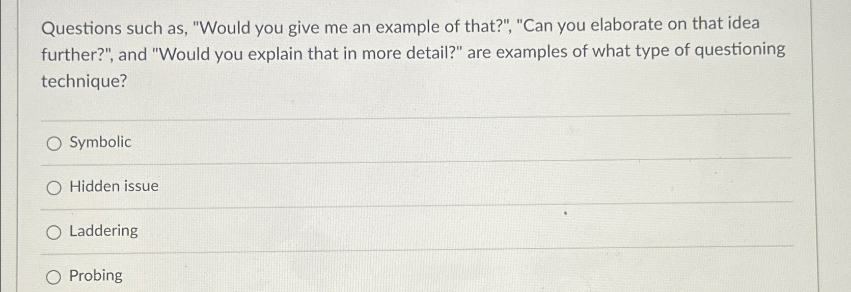 Solved Questions such as, ﻿"Would you give me an example of | Chegg.com