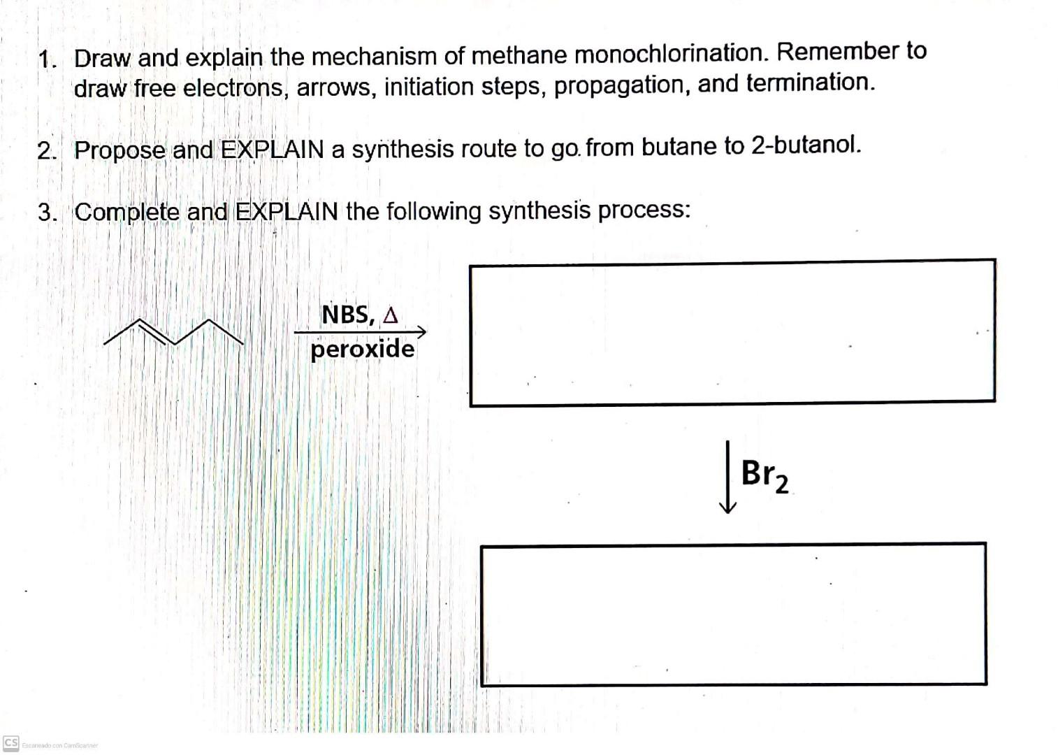 Solved 1. Draw and explain the mechanism of methane | Chegg.com