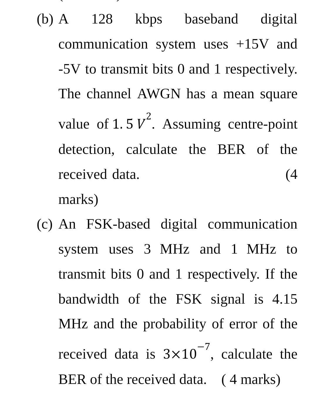 (b) A 128 kbps baseband digital communication system | Chegg.com