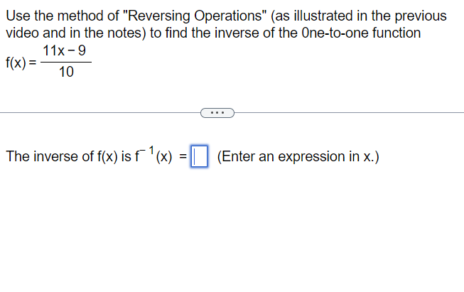 Solved Use the method of "Reversing Operations" (as | Chegg.com