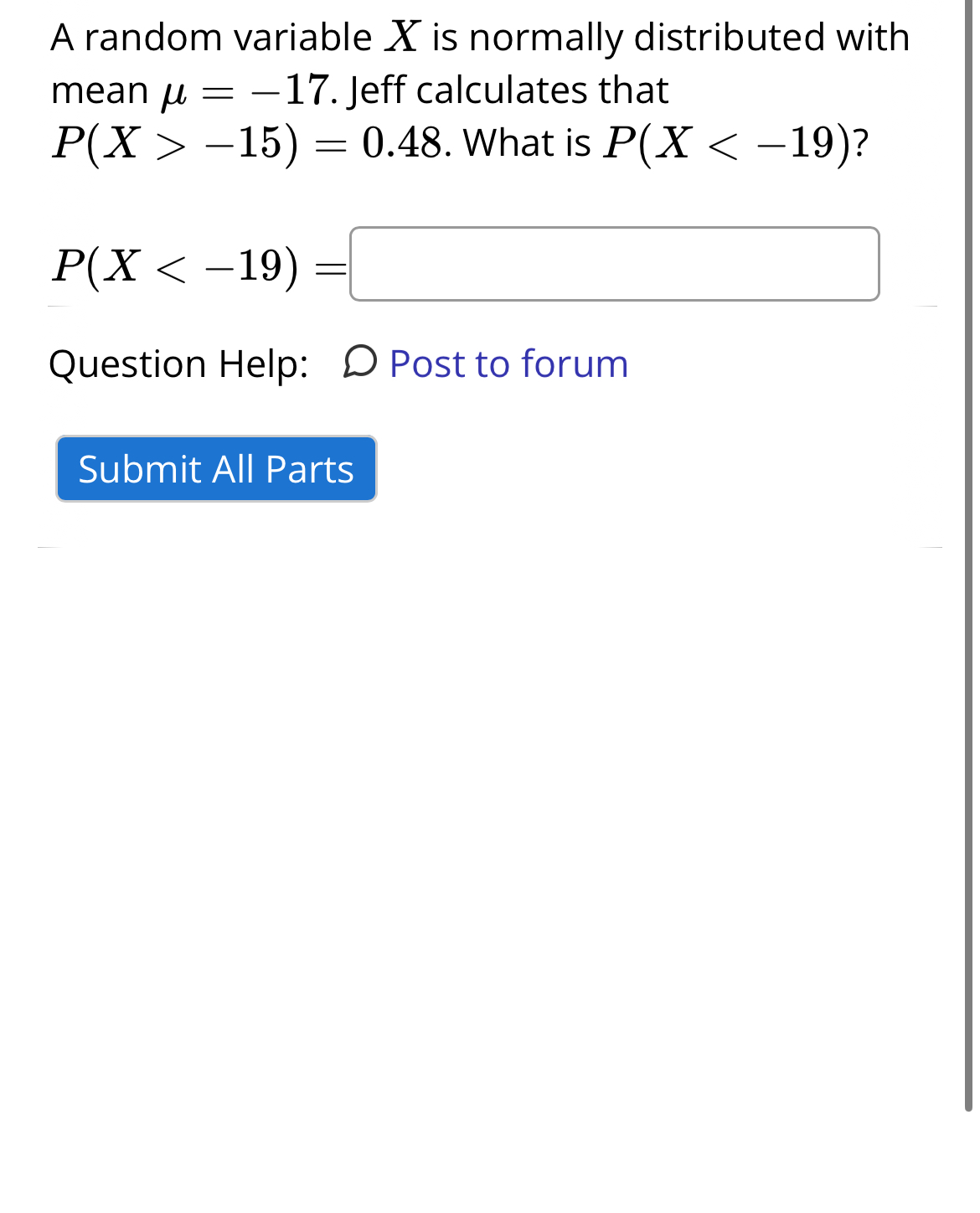 Solved A random variable x ﻿is normally distributed with | Chegg.com