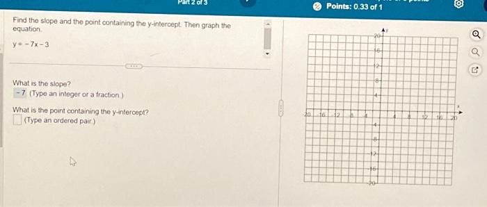 Solved Find the slope and the point containing the | Chegg.com