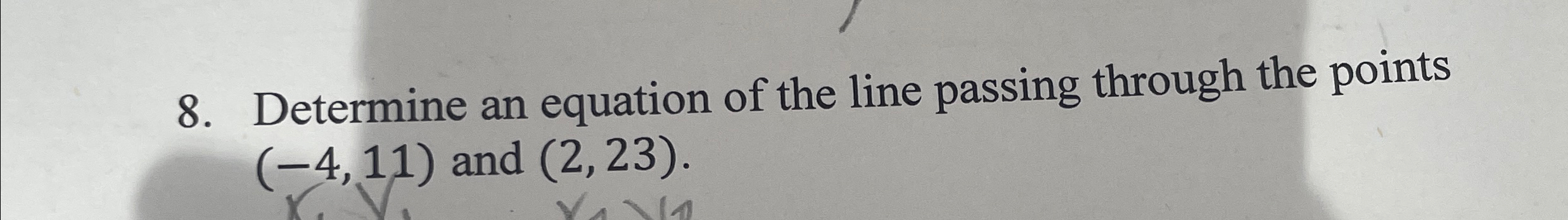 Solved Determine an equation of the line passing through the | Chegg.com