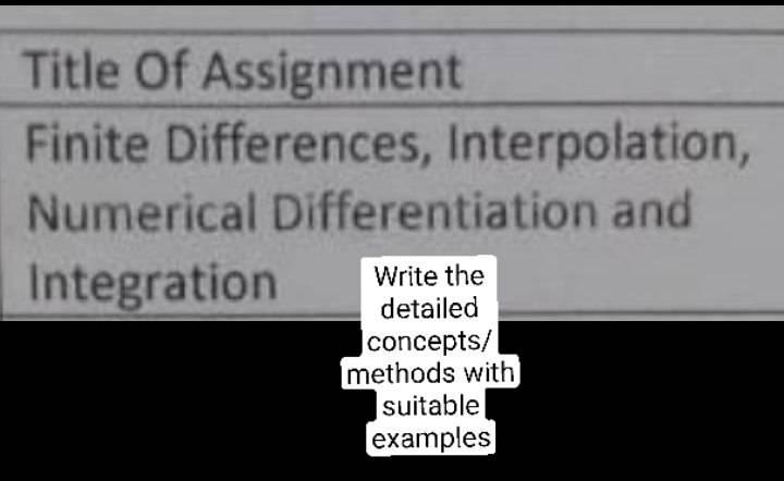 Solved Title Of Assignment Finite Differences, | Chegg.com