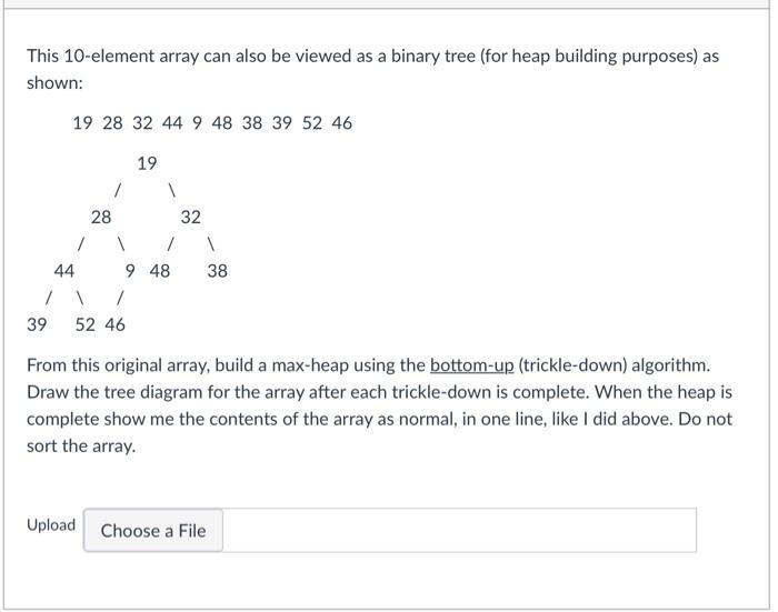 Solved This 10-element array can also be viewed as a binary | Chegg.com
