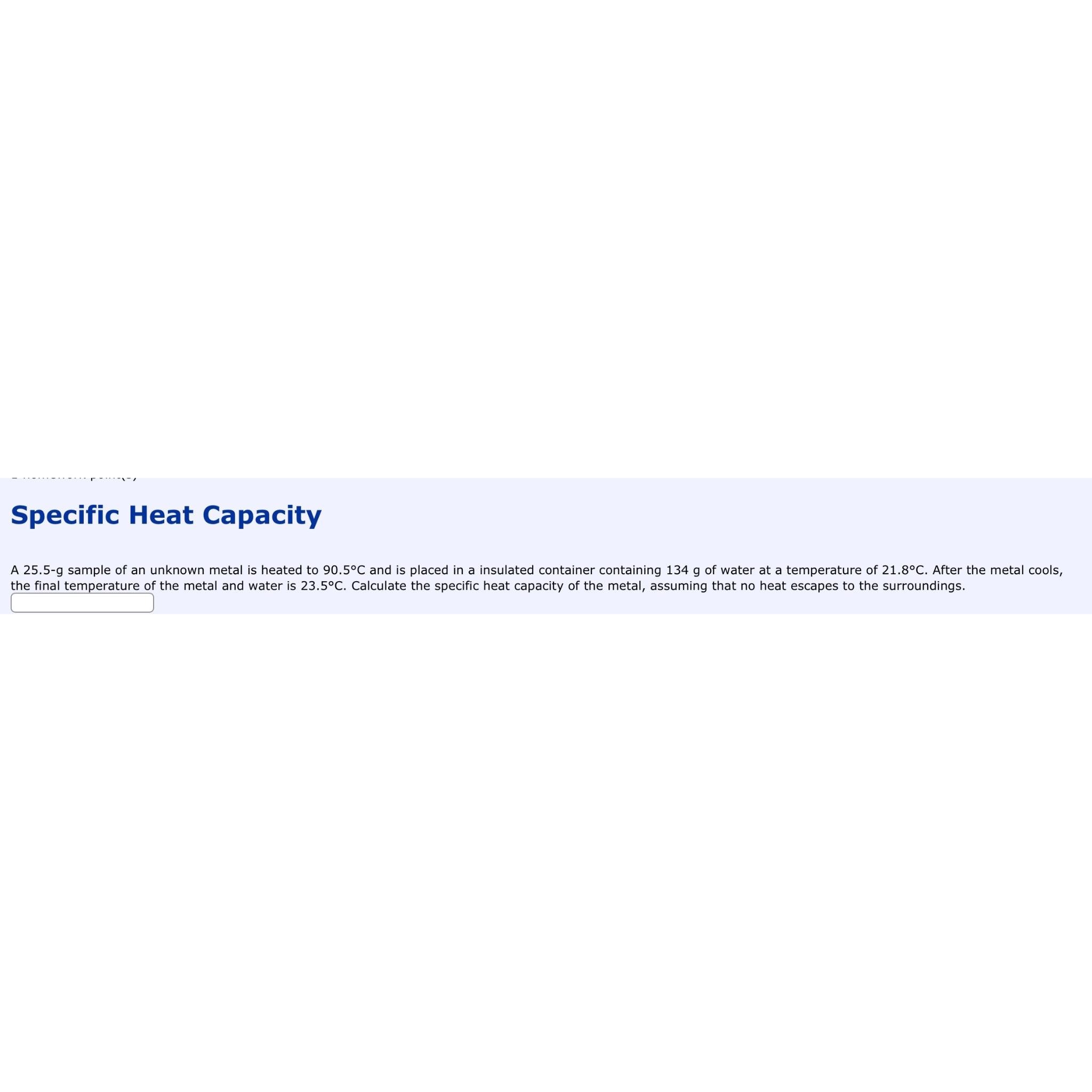 Solved Specific Heat Capacity | Chegg.com