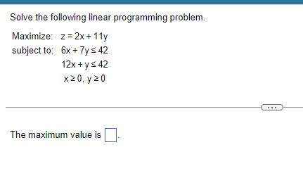 Solved Solve the following linear programming problem. | Chegg.com