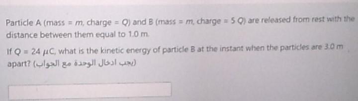 Solved Particle A (mass = m, charge = Q) and B (mass = m. | Chegg.com