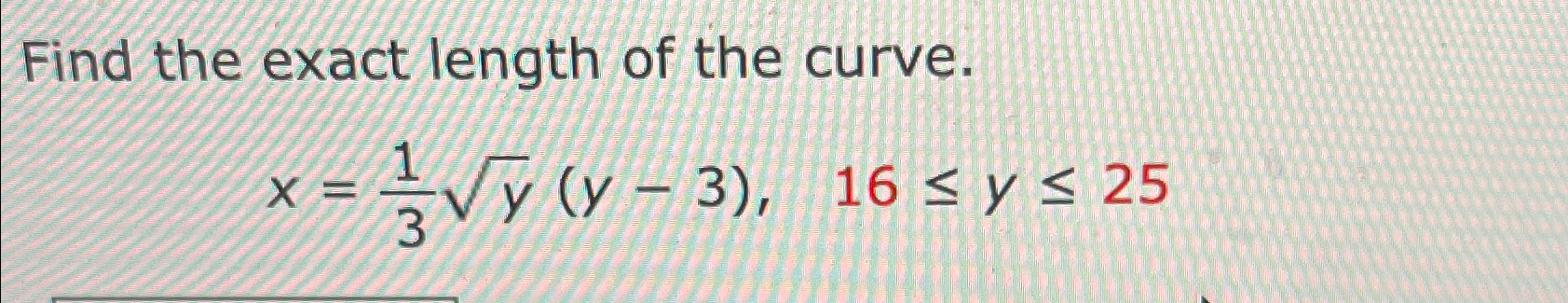 Solved Find the exact length of the | Chegg.com