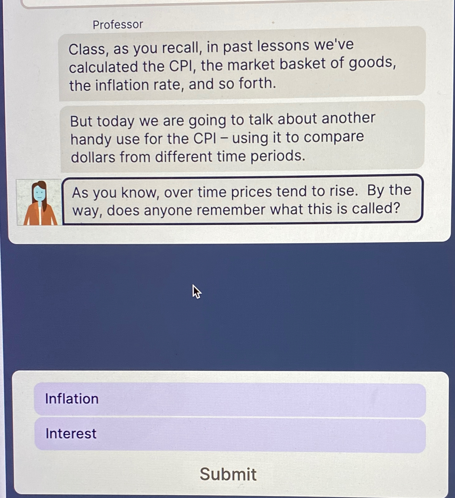 ProfessorClass, as you recall, in past lessons we've | Chegg.com