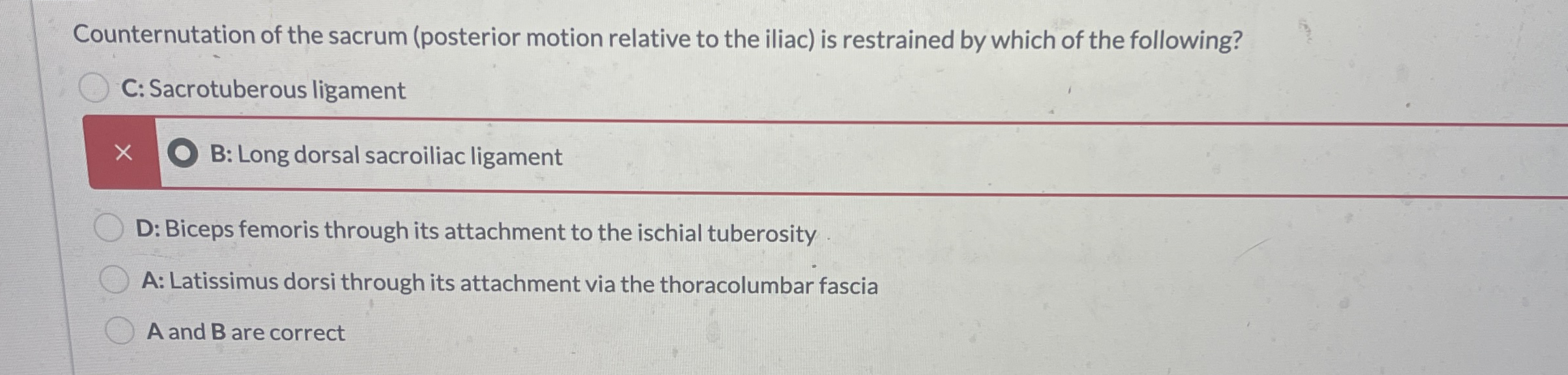 Counternutation of the sacrum (posterior motion | Chegg.com