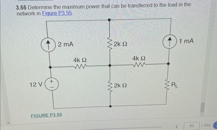 Solved 3.55 Determine the maximum power that can be | Chegg.com
