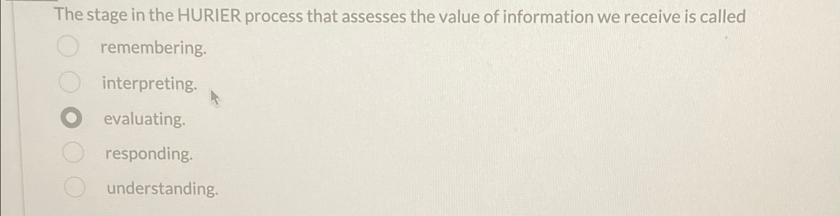 Solved The stage in the HURIER process that assesses the | Chegg.com