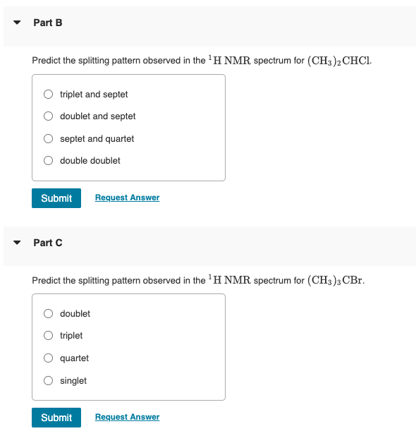 Solved Part BPredict the splitting pattern observed in the | Chegg.com