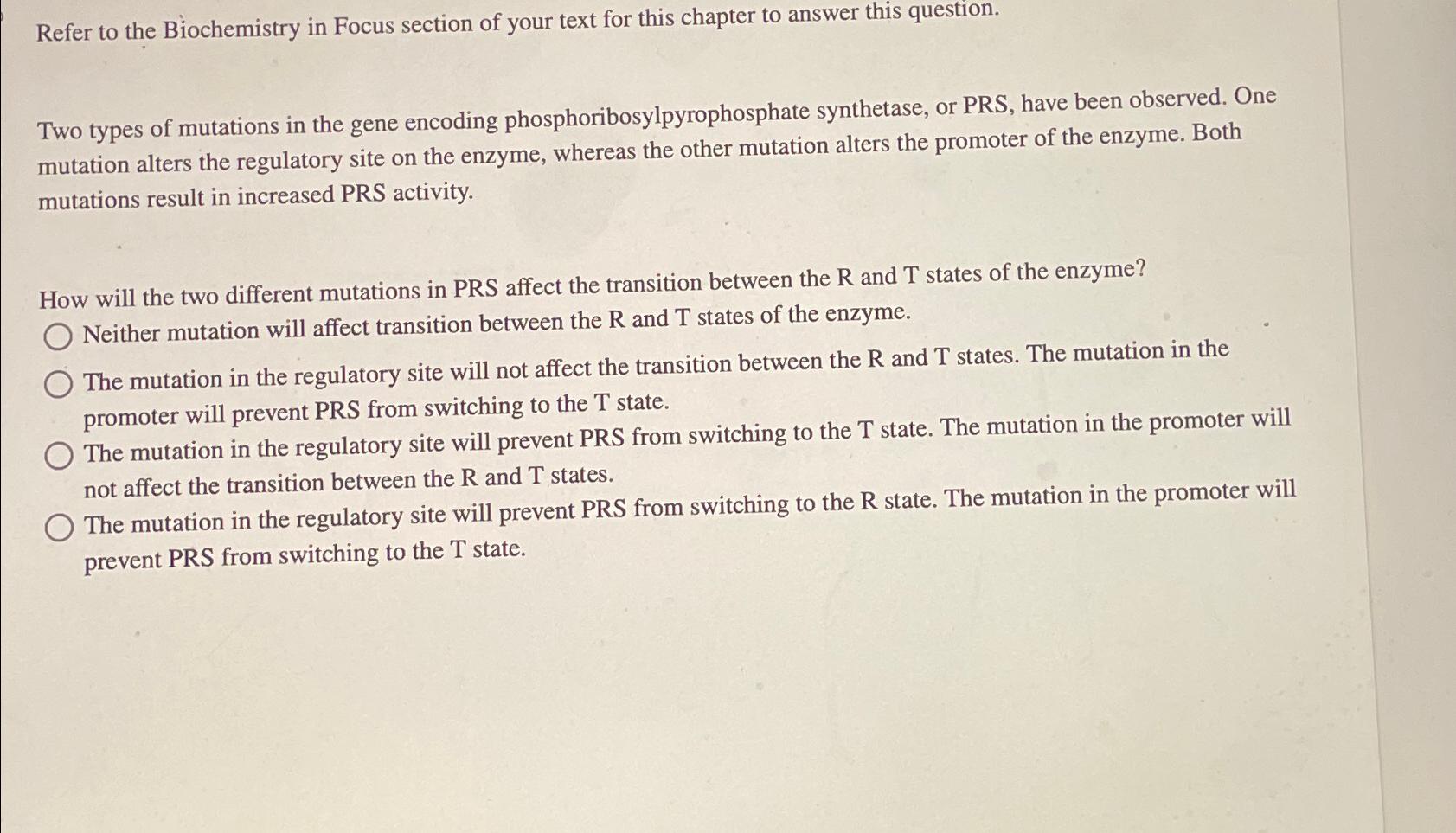 Solved Refer to the Biochemistry in Focus section of your | Chegg.com