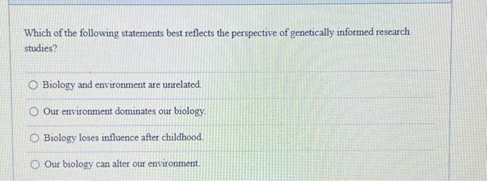 Solved Which of the following statements best reflects the | Chegg.com