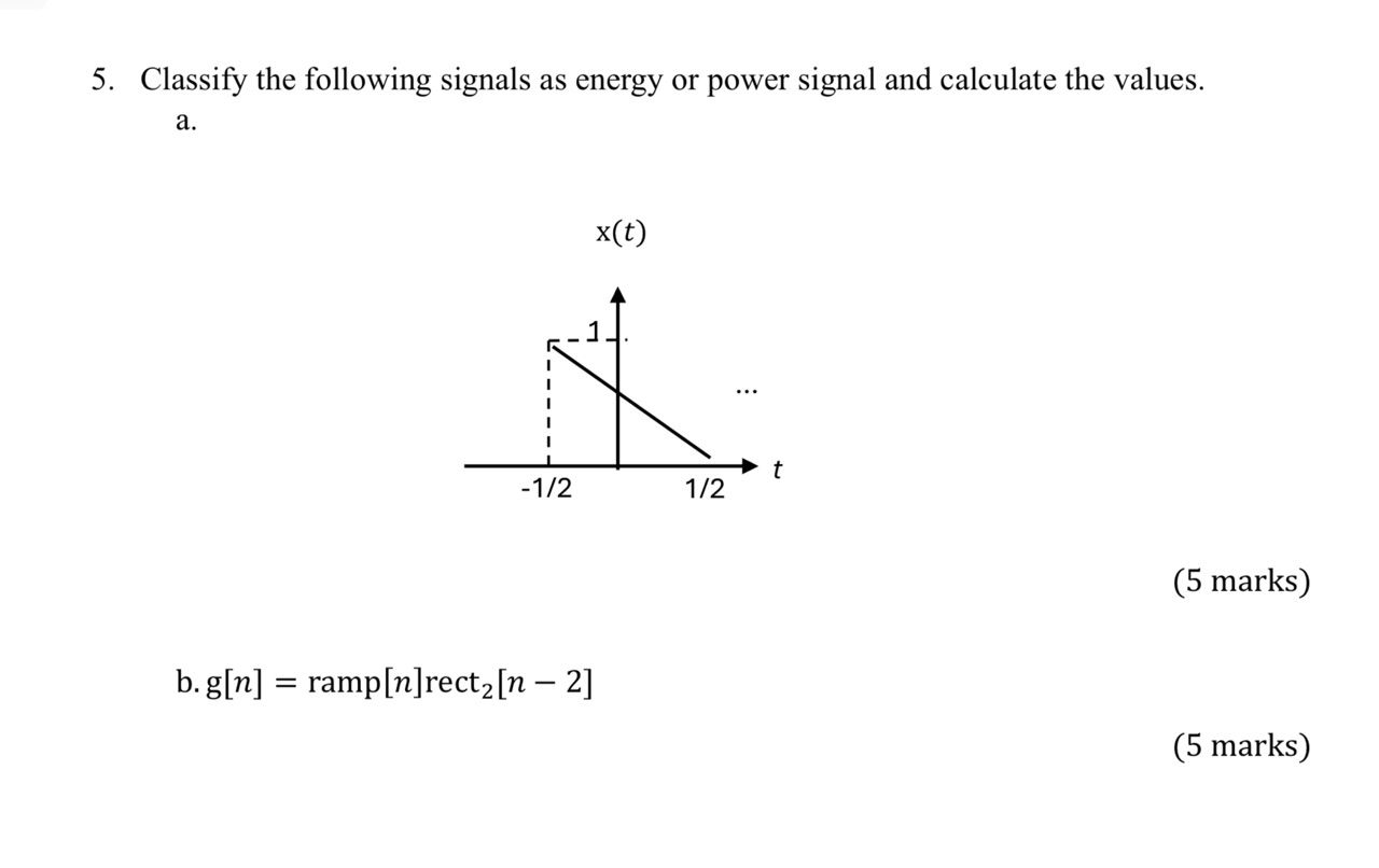 Solved helpClassify the following signals as ﻿energy or | Chegg.com