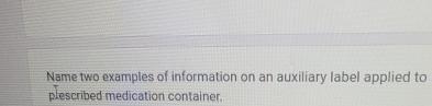Solved Name two examples of information on an auxiliary | Chegg.com