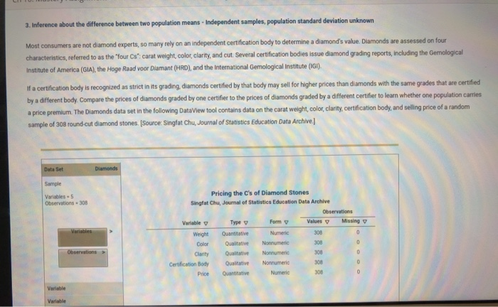 Solved 3 Inference About The Difference Between Two Popu 2017