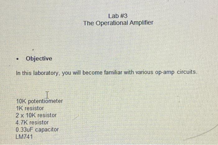 Solved - Procedure - Inverting Amplifier Construct an | Chegg.com