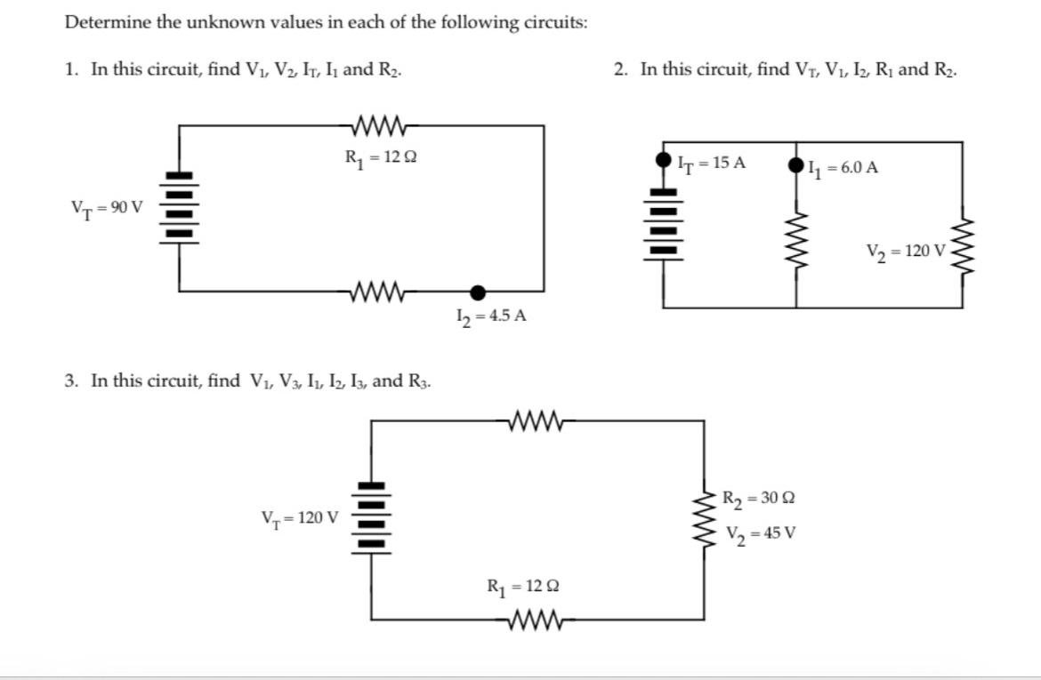 Solved Determine the unknown values in each of the following | Chegg.com