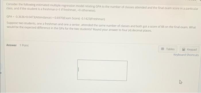 Solved Consider the following estimated multiple regression | Chegg.com Solved Consider the following estimated multiple regression | Chegg.com