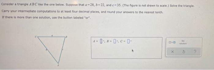 Solved Consider a triangle A BC like the one below. Suppose | Chegg.com
