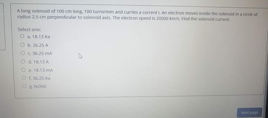 Solved A long solenoid of 100 cm long, 100 turns/mm and | Chegg.com